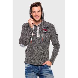 Cipo & Baxx Kapuzenpullover CIPO & BAXX "Kapuzenpullover", Herren, Gr. L, grau (anthrazit), 44% Baumwolle;41% Polyester;15% Polyacryl, unifarben, regular fit, Pullover Kapuzenpullover, mit modischen Details