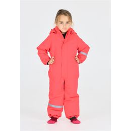 Schneeoverall ZIGZAG "Vally", Jungen, Gr. 122, EURO-Größen, pink, 100% Polyester, lang, Overalls, mit wasser- und winddichter TPU-Membran
