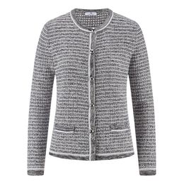 Peter Hahn - Rundhals-Cardigan, grau, Gr. 44 / L - Baumwolle