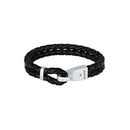 KUZZOI Armband 'Haken' Herren Größe 23 schwarz / silber