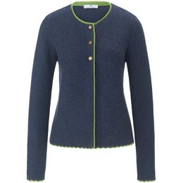 Peter Hahn - Strickjacke, blau, Gr. 36 / S - Schurwolle