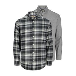 Jack & Jones Premium Hemd 'JPRBLUBARKLEY ' Herren Gr&ouml;&szlig;e XXL grau / schwarz / wei&szlig;