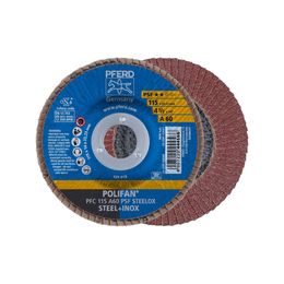Pferd TOOLS POLIFAN F&auml;cherscheibe PFC 115x22,23 mm konisch A60 Uni.-Linie PSF STEELOX Stahl/Edelstahl (67746115)