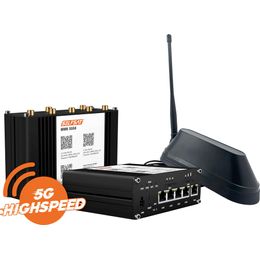 Selfsat MWR 5550 5G Cat 20 WLAN Router mit SHARK 5G Dachantenne schwarz bis 3,3 Gbps - Router-Sets