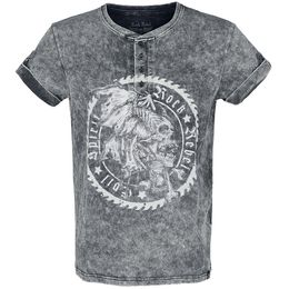 Rock Rebel by EMP T-Shirt in Vintage Optik und Knopfleiste T-Shirt schwarz in XXL Q222-000070, M464191