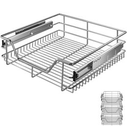 Casaria Teleskopschublade 3er-Set 50cm Schrankbreite Au&szlig;enma&szlig;