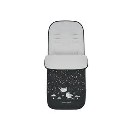Kikkaboo Kinderwagen Fu&szlig;sack Polar Friends Rei&szlig;verschluss warmes Fleecefutter schwarz gemustert