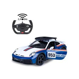 Jamara Porsche 911 Dakar Performance 1:14 blau 2,4GHz Tür manuell