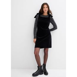 bonprix Minikleid aus softem Samt, schwarz, Samt