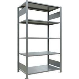 SCHULTE LAGERTECHNIK B&uuml;roregal Stecksystem MultiPlus150, Grundregal, 5 Fachb&ouml;den, ohne Mittelanschlag, B 1000 x T 600 x H 1800 mm, Silbergrau/verzinkt