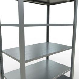 SCHULTE LAGERTECHNIK B&uuml;roregal Stecksystem MultiPlus150, Grundregal, 6 Fachb&ouml;den, ohne Mittelanschlag, B 1000 x T 600 x H 2000 mm, Silbergrau/verzinkt