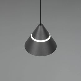Trio LED-Pendellampe Romeo, &Oslash; 14 cm, schwarz, Metall, CCT