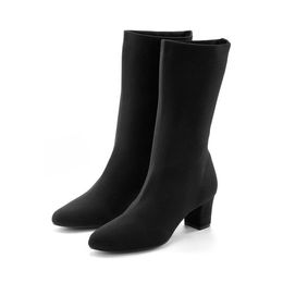 Lascana Stiefelette 'Sock-Boot, Schlupf-Stiefel, Ankle Boots' schwarz Gr. 40 f&uuml;r Damen