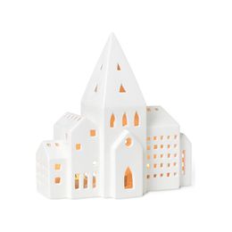 K&Auml;HLER DESIGN K&auml;hler Lichthaus "Urbania Iyshus" in Wei&szlig; - (B)20,5 x (H)21 x (T)8 cm - 10% | Kerzen-vasen
