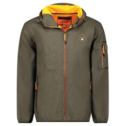 Geographical Norway Softshelljacke "Tedro" in Khaki/ Orange - 72% | Gr&ouml;&szlig;e 3XL | Herren-outdoorjacken