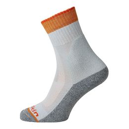 Jack Wolfskin Trekkingsocken in Wei&szlig;/ Grau/ Orange - 39% | Gr&ouml;&szlig;e 28-30 | Kinder-outdoor-waesche
