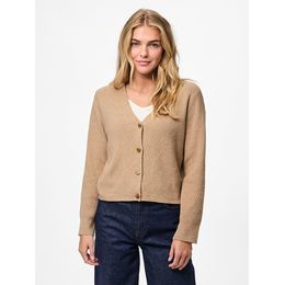 Pieces Cardigan "Pcora" in Hellbraun - 37% | Gr&ouml;&szlig;e XL | Damen-pullover-cardigans