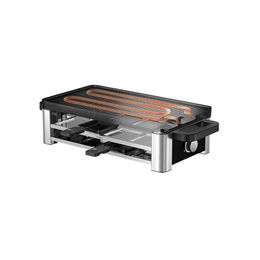 WMF Raclette ''For 8'' in Silber/ Schwarz - (B)44 x (H)13,2 x (T)24 cm - 10% | Kuechengeraete