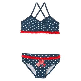 Playshoes Bikini "Herzchen" in Dunkelblau/ Bunt - 44% | Gr&ouml;&szlig;e 122/128 | Kinder-bademode