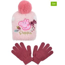 Peppa Pig 3tlg. Winteraccessoires-Set "Peppa Pig" in Rosa - 61% | Gr&ouml;&szlig;e 52 cm | Kindermuetzen