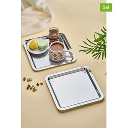 Violeta Home 6er-Set: Tabletts in Silber - (L)22 x (B)22 cm - 58% | Aufbewahren-servieren