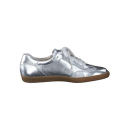 Paul Green Leder-Sneakers in Silber - 44% | Gr&ouml;&szlig;e 39 | Damen-sneakers