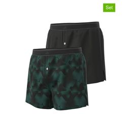 Adidas 2er-Set: Boxershorts in Schwarz/ Dunkelgrün - 22% | Größe M | Herren-waesche