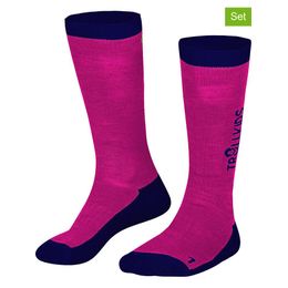 Trollkids 2er-Set: Ski-/ Snowboardsocken "Kids Ski" in Pink - 12% | Größe 31-34 | Kinder-outdoor-waesche