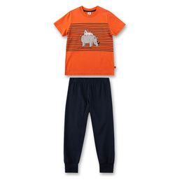 Sanetta Pyjama in Orange/ Schwarz - 66% | Gr&ouml;&szlig;e 92 | Kinder-waesche
