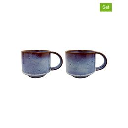 OYOY living design 2er-Set: Kaffeetassen "Yuka" in Blau - (B)8 x (H)7,5 x (L)11 cm - 40% | Gedeckter-tisch