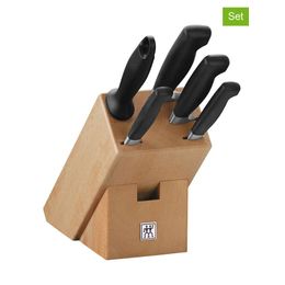 Zwilling 6tlg. Messerblock-Set ''Four Star'' in Hellbraun/ Schwarz - 35% | Kuechenhelfer