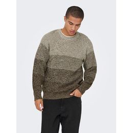 Only & Sons ONLY & SONS Pullover "Birk" in Dunkelbraun - 44% | Gr&ouml;&szlig;e L | Herren-plussize