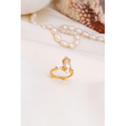 Pierres delicates Vergold. Ring mit Perlmutt - 76% | Schmuck