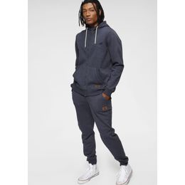 Jogginganzug OCEAN SPORTSWEAR "Comfort Fit", Herren, Gr. XXL (60/62), blau (marine, meliert), angeraute Sweatware, Obermaterial: 60% Baumwolle, 40% Polyester. Kapuzenfutter: 100% Baumwolle, meliert, bequem, Sportanz&uuml;ge Jogginganzug, Topseller