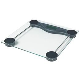 Novel Personenwaage, Schwarz, Transparent, Metall, Kunststoff, Glas, 28x2.5x28 cm, RoHS, CE, 4 Sensoren, LCD-Display, automatisches Ein-/Ausschalten, Freizeit, Wellness, K&ouml;rperpflege