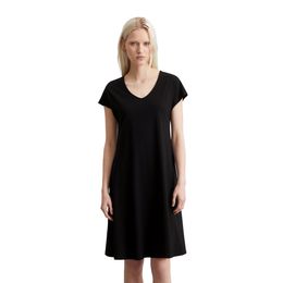 Marc O'Polo Jerseykleid MARC O'POLO, Damen, Gr. S, N-Gr, schwarz, Single Jersey, Obermaterial: 48% Baumwolle, 48% Modal, 4% Elasthan, A-Linie knieumspielend, V-Ausschnitt, Kleider Jerseykleid