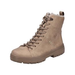 Schn&uuml;rstiefelette Rieker "Rieker Stiefelette Lederimitat", Damen, Gr. 40, braun (camel), Lederimitat, Schuhe Schn&uuml;rstiefelette
