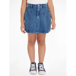 A-Linien-Rock Tommy Hilfiger "DENIM FRONT YOKE DETAIL SKIRT", M&auml;dchen, Gr. 7 (122), blau (ltweightdenim), Denim/Jeans, Obermaterial: 100% Baumwolle, unifarben, ausgestellt ca. Mitte Oberschenkel, R&ouml;cke A-Linien-Rock, Kinder bis 16 Jahre