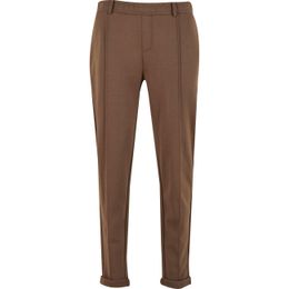 Chinos Urban Classics "Urban Classics Cropped Interlock Jogg Chino", Herren, Gr. M, US-Größen, chalkbraun, 60% Baumwolle, 40% Polyester, unifarben, normal, Hosen