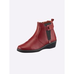 Stiefelette Casual Looks, Damen, Gr. 38, rot, Glattleder, Schuhe Stiefelette