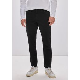 Stoffhose Street One MEN, Herren, Gr. 31, Länge 30, schwarz, Web, 97% Baumwolle, 3% Elasthan, unifarben, regular fit lang, Hosen, 5-Pocket-Style