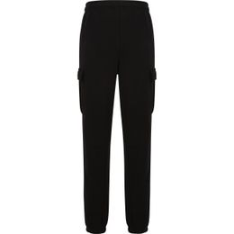 Jogginghose Urban Classics "Urban Classics Light Terry Wide Cargo Sweatpants", Herren, Gr. S, US-Größen, schwarz, 65% Baumwolle (Bio), 35% Polyester, unifarben, normal, Hosen
