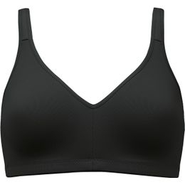 B&uuml;gelloser BH Naturana "Elasticup", Damen, Gr. 75, Cup B/C/D, schwarz, Obermaterial: 84% Polyamid, 16% Elasthan, unifarben, Basic, bequem, BHs, vorgeformte Cups, breite Tr&auml;ger, ohne B&uuml;gel, bequem, basic