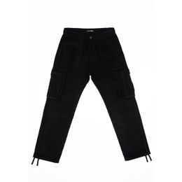 Cargohose 2Y STUDIOS "2Y Studios Luki Cord Cargo Pants", Herren, Gr. 30, Normalgr&ouml;&szlig;en, schwarz, 100% Baumwolle, unifarben, relaxed fit, Hosen Cargohose