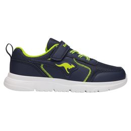 Sneaker Kangaroos "K-ETK ZIG EV", M&auml;dchen, Gr. 35, bunt (dk navy, lime), Synthetik, Textil, Schuhe Sneaker