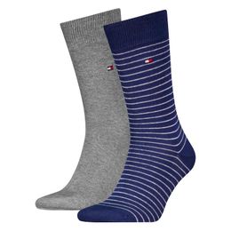 Tommy Hilfiger Socken »TH MEN SMALL STRIPE SOCK 2P« 2 Paar, 2 Paar tlg. -Branding Deep Blue 39-42 39-42 Gekämmte Baumwolle