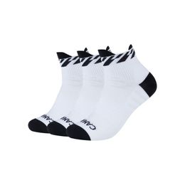 Camano Damen Sportsocken &raquo;function&laquo; 3 Stk. tlg. mit kontrastfarbener Zehenpartie und Ferse wei&szlig; 35-38