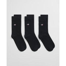 Gant Herren Freizeitsocken &raquo;SHIELD SOCKS 3-PACK&laquo; Packung, 3 Paar tlg. schwarz 40 (42)