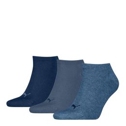 Puma Damen Puma Sneakersocken &raquo;Puma UNISEX SNEAKER PLAIN 3P&laquo; 3 Paar, 3 Paar tlg. mit kleinem Logo blau 43-46