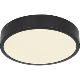 Globo LIGHTING Deckenleuchte &raquo;LUCENA&laquo; LED-Modul 1 Stk. Warmwei&szlig; Deckenlampe schwarz satiniert 4000K &oslash;: 170mm Acryl opal schwarz matt